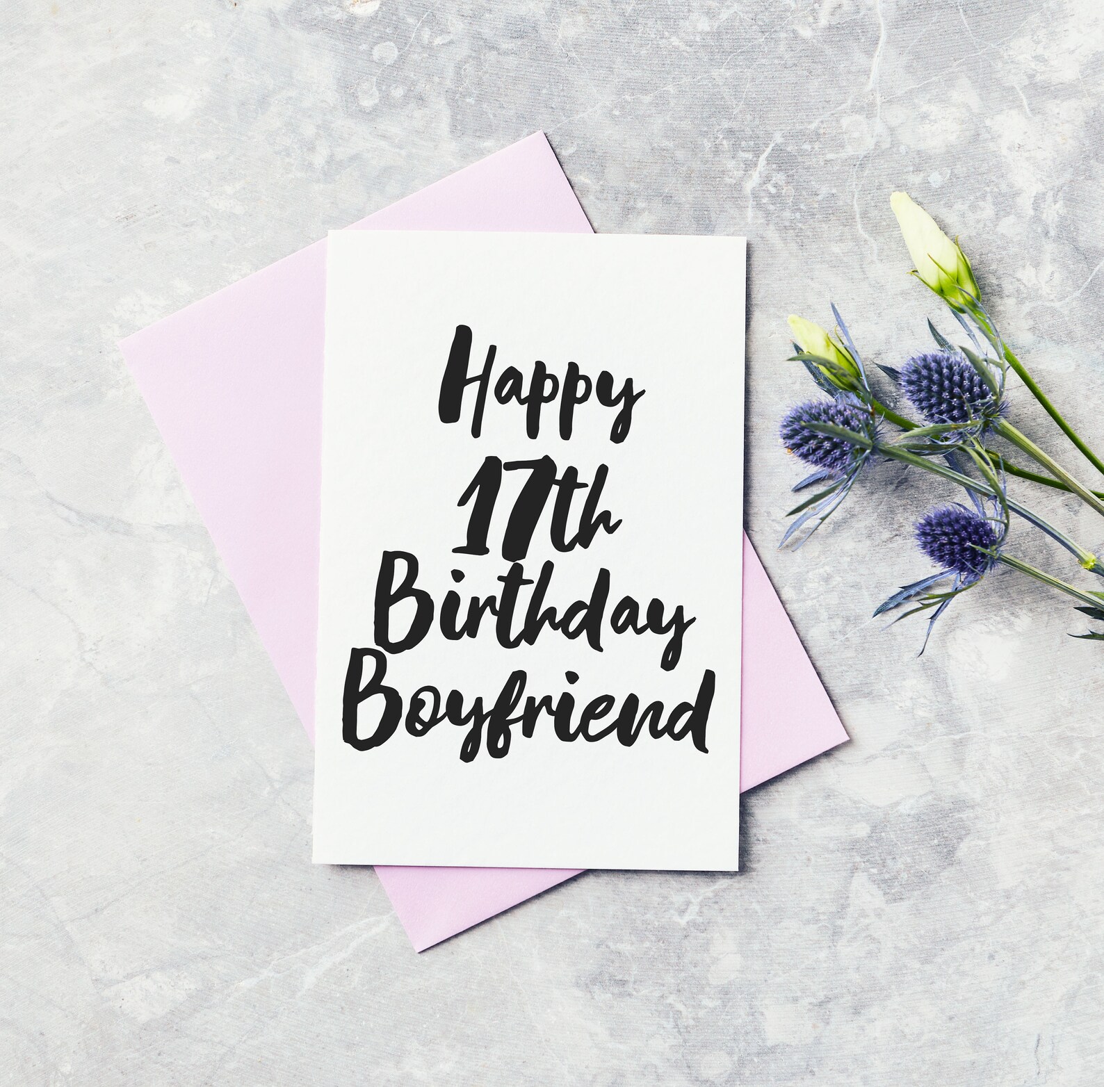 Seventeenth Birthday Greeting Card Boyfriend Happy 17th - Etsy