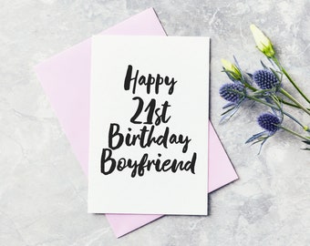 21st Birthday Card, Milestone Birthday Card, Elegant Birthday Card ...