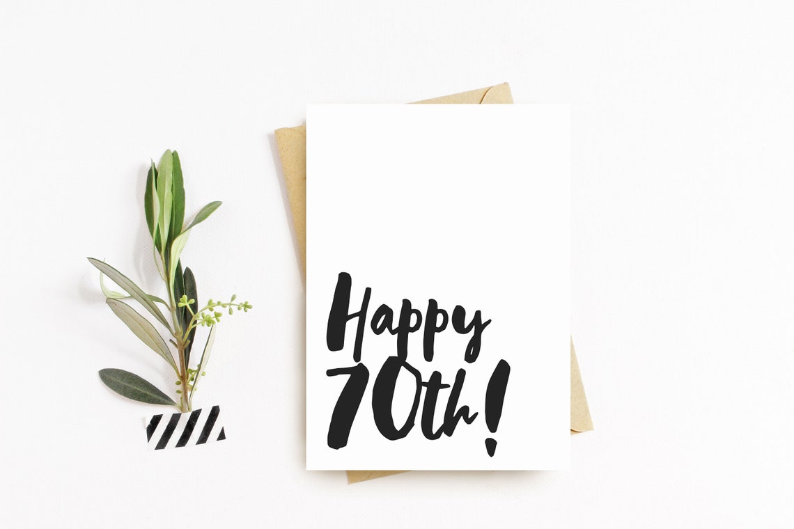 Happy 70th Birthday Card Seventieth Celebration - Etsy