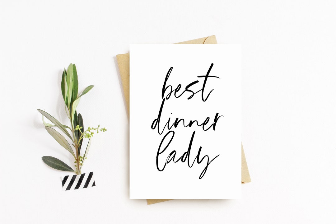 Thank You Dinner Lady Greeting Card - Best Dinner Lady, Dinnerladies - Etsy