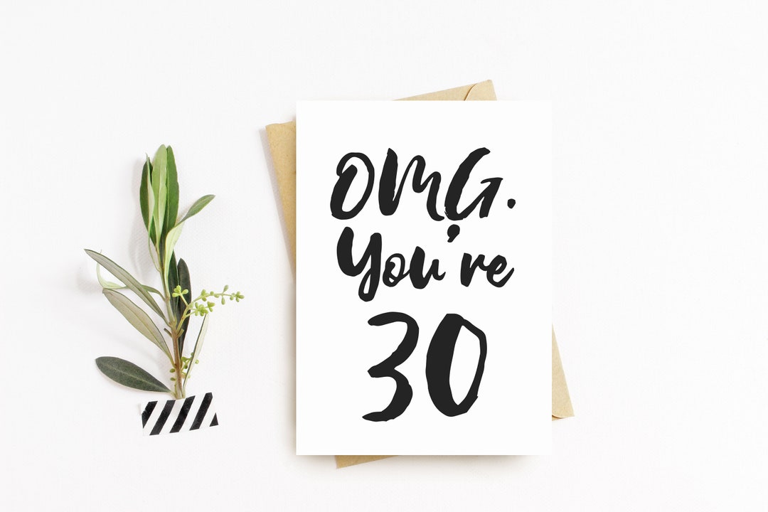Happy 30th Birthday Card - Thirtieth Celebration - OMG You're 30 - Etsy