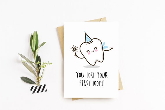 First Tooth Toothfairy Card Losing Teeth Card Wobbly - Etsy