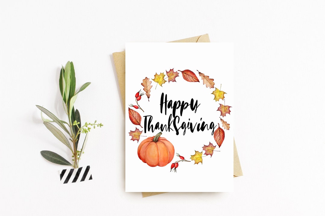 Happy Thanksgiving Card - Give Thanks, Thanks Giving - Etsy