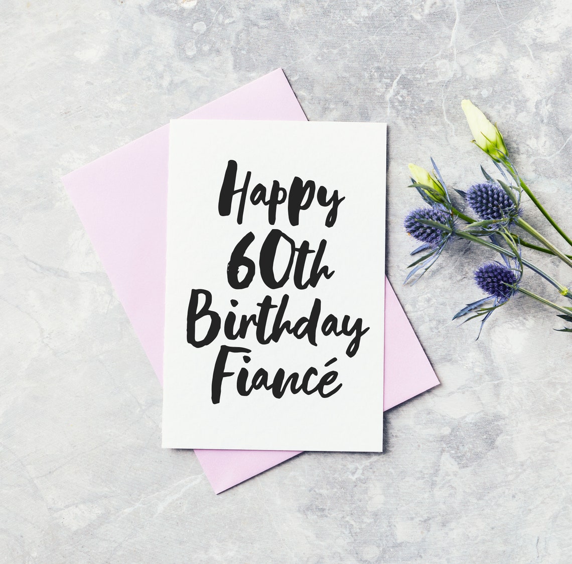 Sixtieth Birthday Greeting Card Fiancé Happy 60th Birthday - Etsy