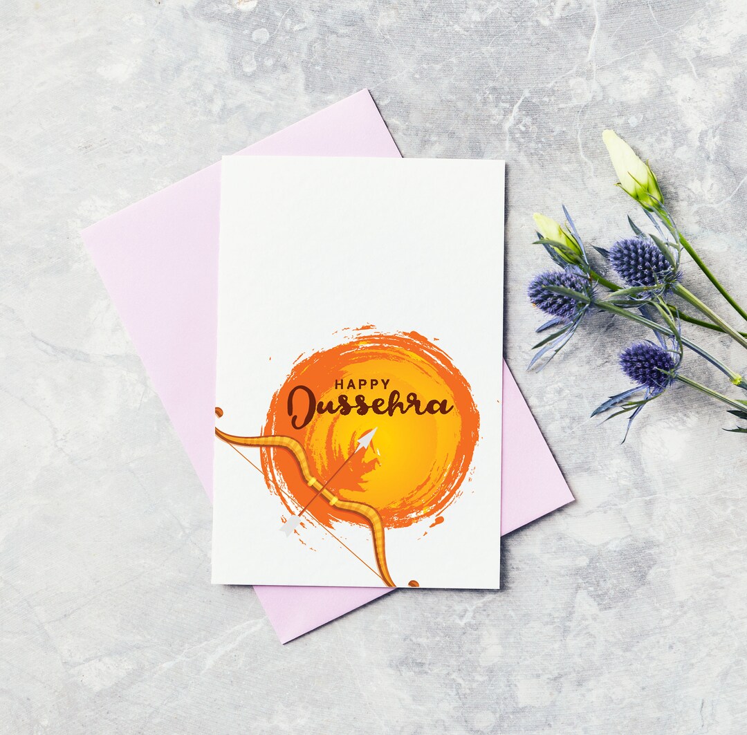 Happy Dussehra Card. Dussehra Greetings Card. Dasara Card. Dashain Card ...