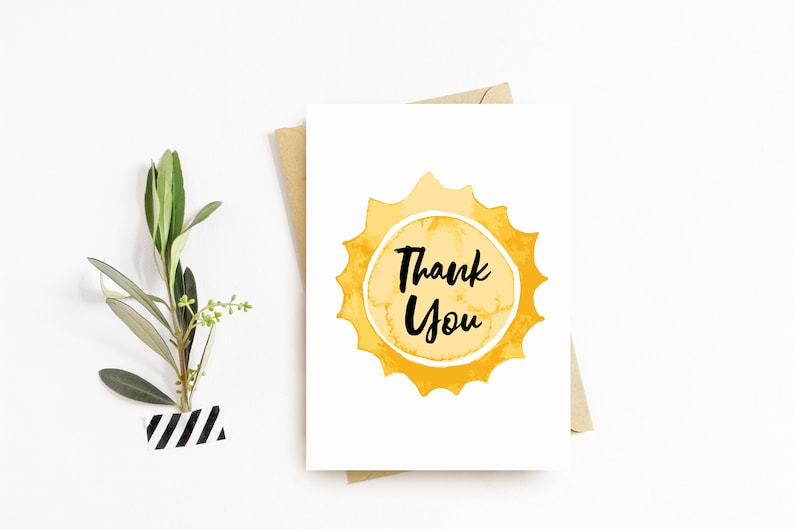 Thank You Sunshine Greeting Card - Etsy