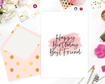 Bestie Happy Birthday Greeting Card Best Friend Pal | Etsy