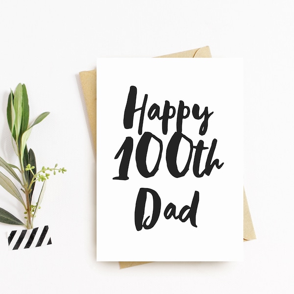 100th Birthday Card Dad - Etsy