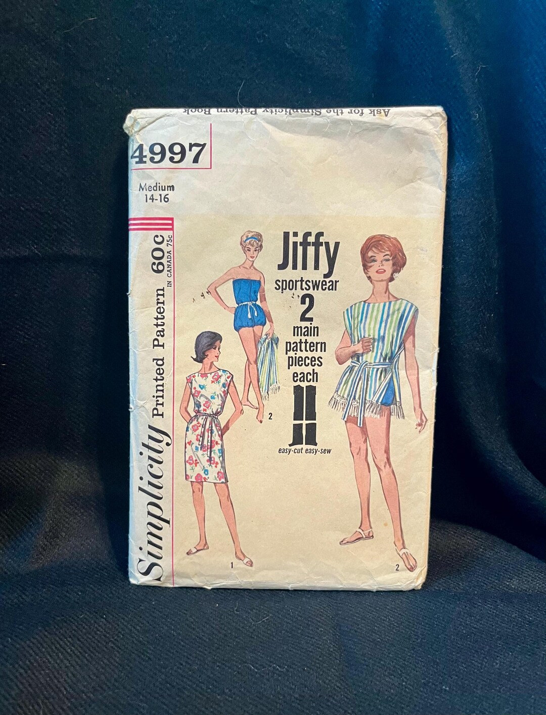 Simplicity 4997 Vintage Sewing Pattern: Beach Dress, Playsuit, Poncho ...