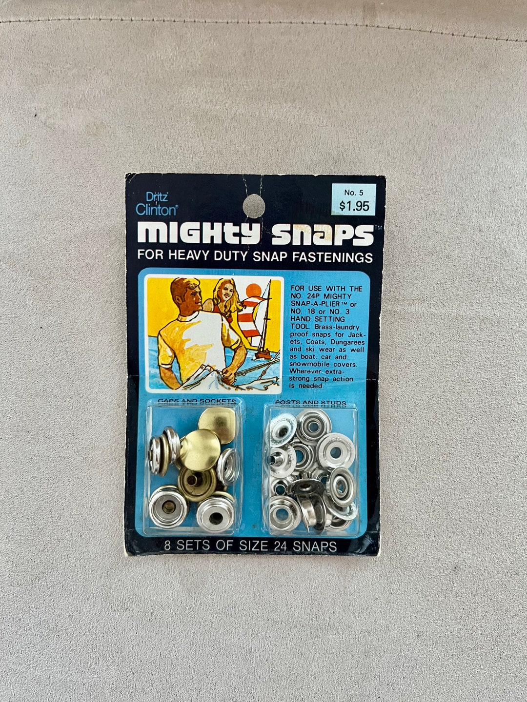 Vintage Dritz Mighty Snaps Size 24: Heavy Duty Sewing Notions - Etsy