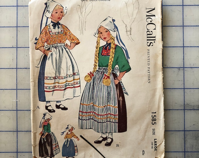 Mccall's 1585 Girls' Dutch Costume Vintage Sewing Pattern RARE - Etsy