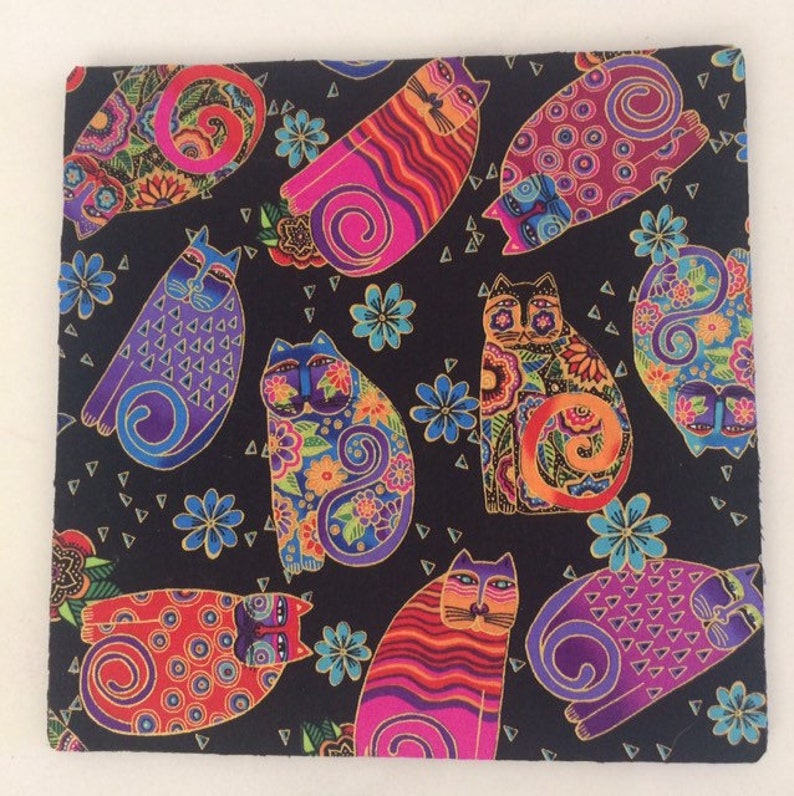 Mousepad Laurel Burch Dogs Fabric Handmade Gift Upcycled - Etsy