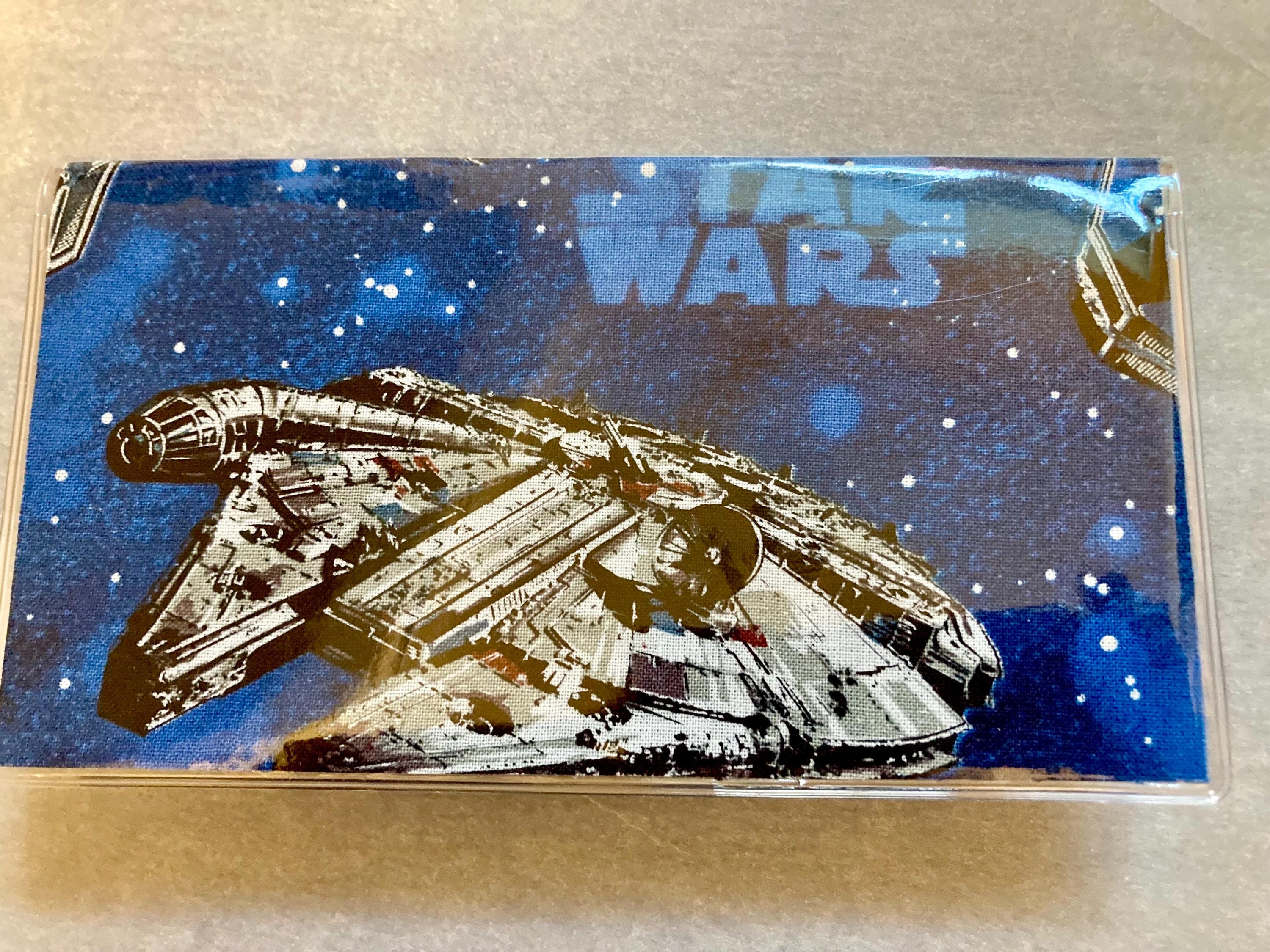 CHECKBOOK COVER Star Wars Millennium Falcon Fabric Han Solo Luke ...