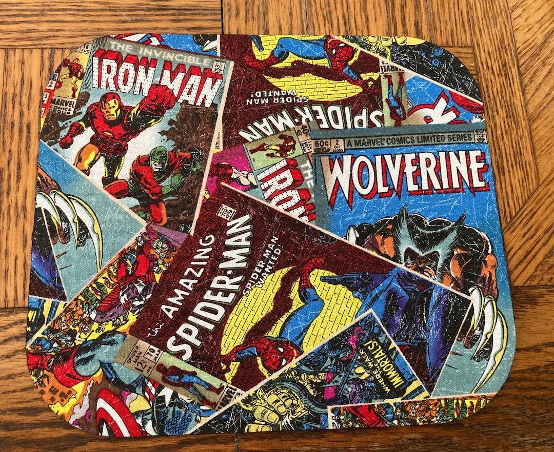 Avengers Mouse Pad Spiderman Ironman Thor Hulk Wolverine Retro Look ...