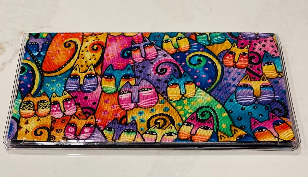 Laurel Burch Fabric Cats Checkbook Cover New Design Choice Vinyl ...