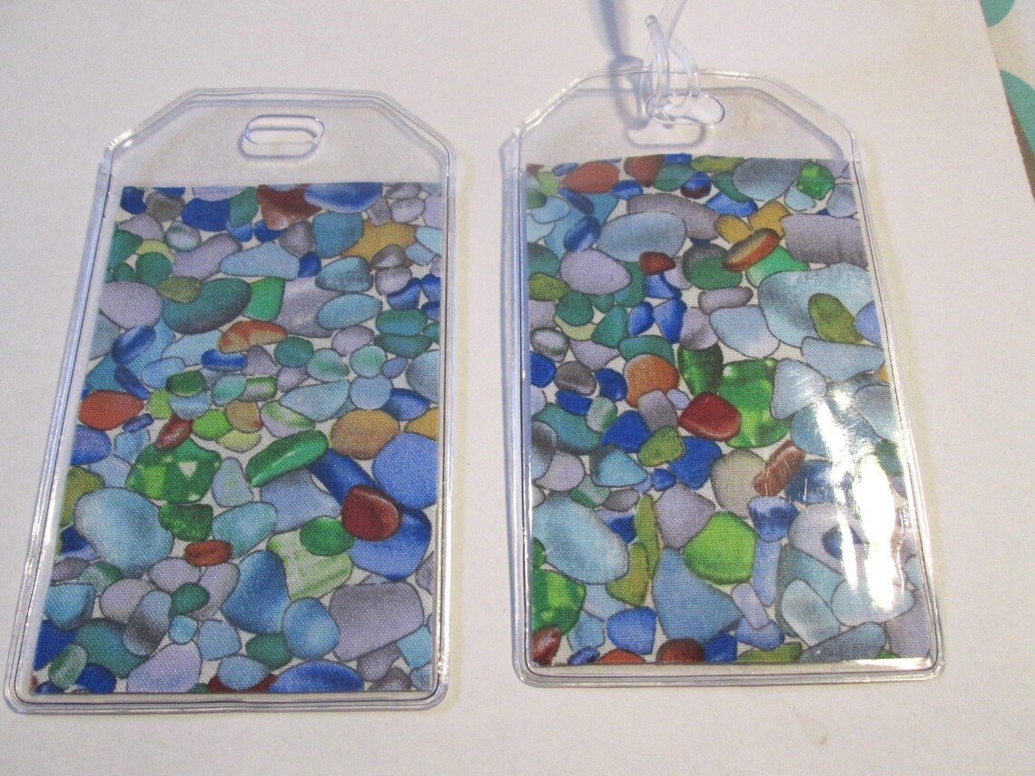 Sea Glass Seaglass Luggage Tags PAIR Travel Accessory Destination ...