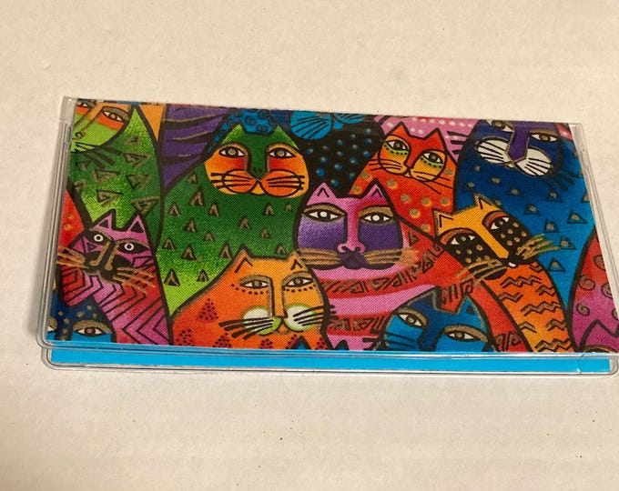 Laurel Burch Fantastic Felines Colorful Cats Checkbook Cover With Vinyl ...