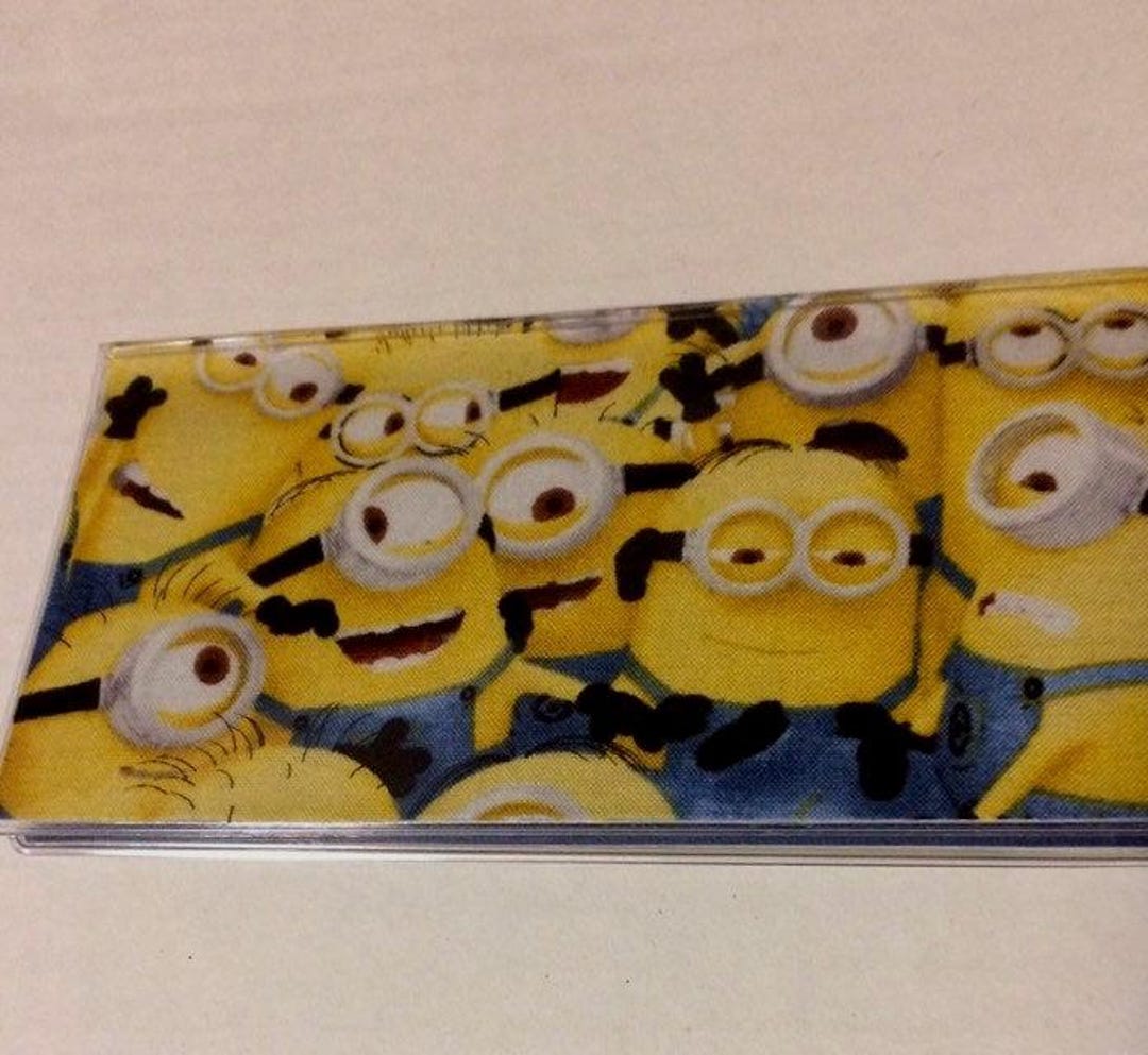 Minions Checkbook Cover Fabric With Vinyl Protector Despicable Me Grad ...