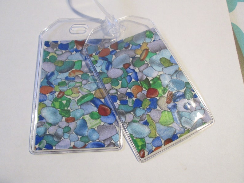 Sea Glass Seaglass Luggage Tags PAIR Travel Accessory | Etsy