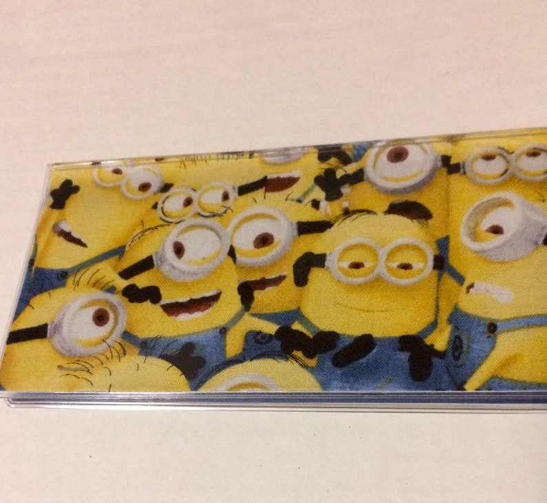 Minions Checkbook Cover fabric with vinyl protector Despicable | Etsy
