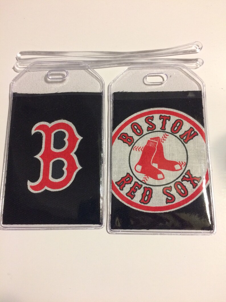 Boston Red Sox Luggage Tag Pair Gift Card Holder Travel - Etsy