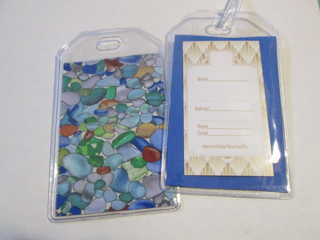 Sea Glass Seaglass Luggage Tags PAIR Travel Accessory Destination ...
