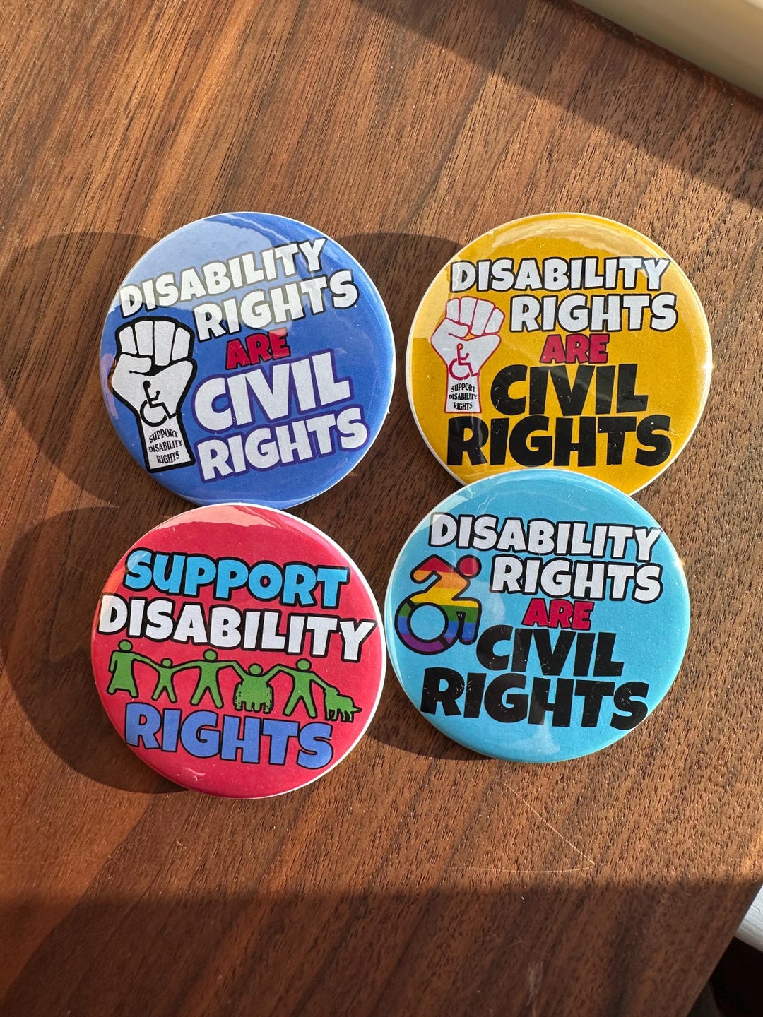 Disability Rights Button - Four Colors - Etsy