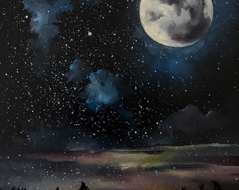 Starry Sky Painting - Etsy