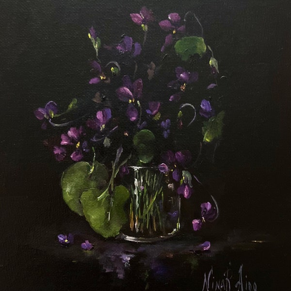 Painting of Violets - Etsy