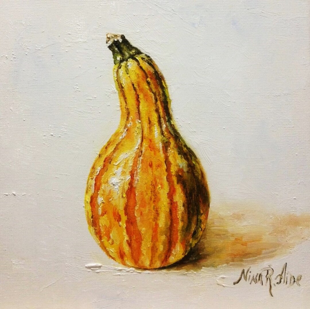 Squash Still Life Original Oil Painting by Nina R.aide Still Life 6x6 ...