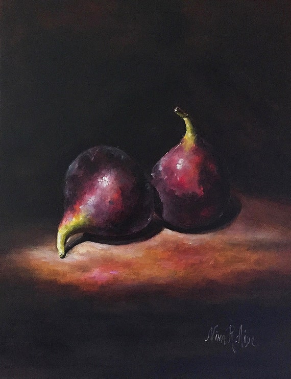 Feigen Original Ölgemälde Stillleben Nina R.Aide Fine Art Obst | Etsy