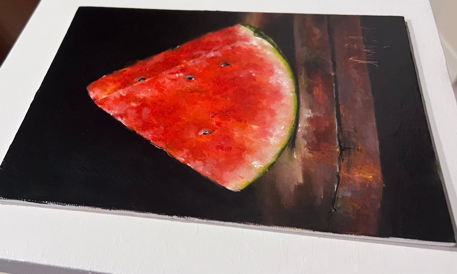 Watermelon Slice Oil Painting Original Art Still Life Fruit Fine Art ...