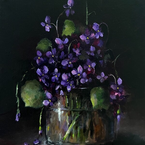 Painting of Violets - Etsy