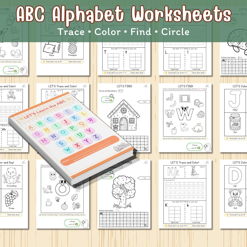 Alphabet Worksheets Bundle, Letter Tracing, Coloring, Phonics ...