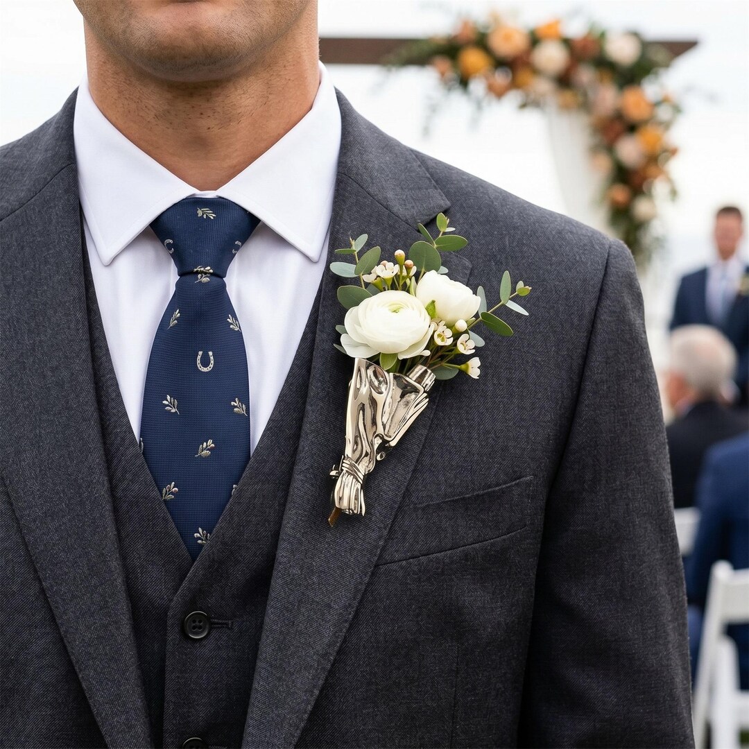 DIY Wedding Boutonniere Brooch | Flower Bouquet Lapel Pin for Groom ...