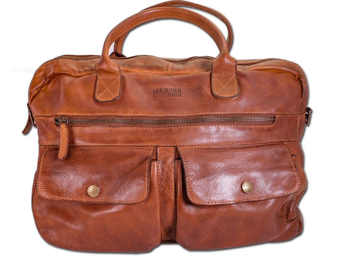 Rory Tan Leather Laptop Work Satchel Bag - Etsy