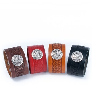 Devin Celtic Leather Cuff - Etsy