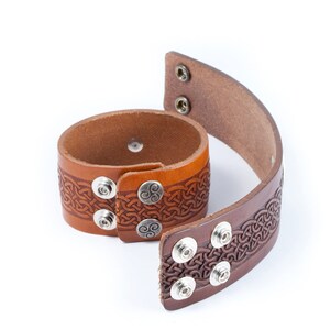 Devin Celtic Leather Cuff - Etsy