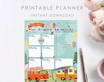 Weekly Planner Printable & Digital Rainbow to Do List Download Student ...