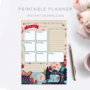Printable Weekly Planner for Crafting Craft Weekly Schedule - Etsy