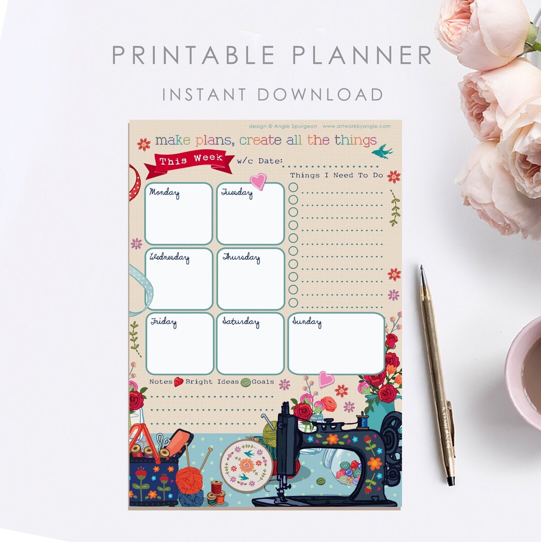 Printable Weekly Planner for Crafting Craft Weekly Schedule - Etsy