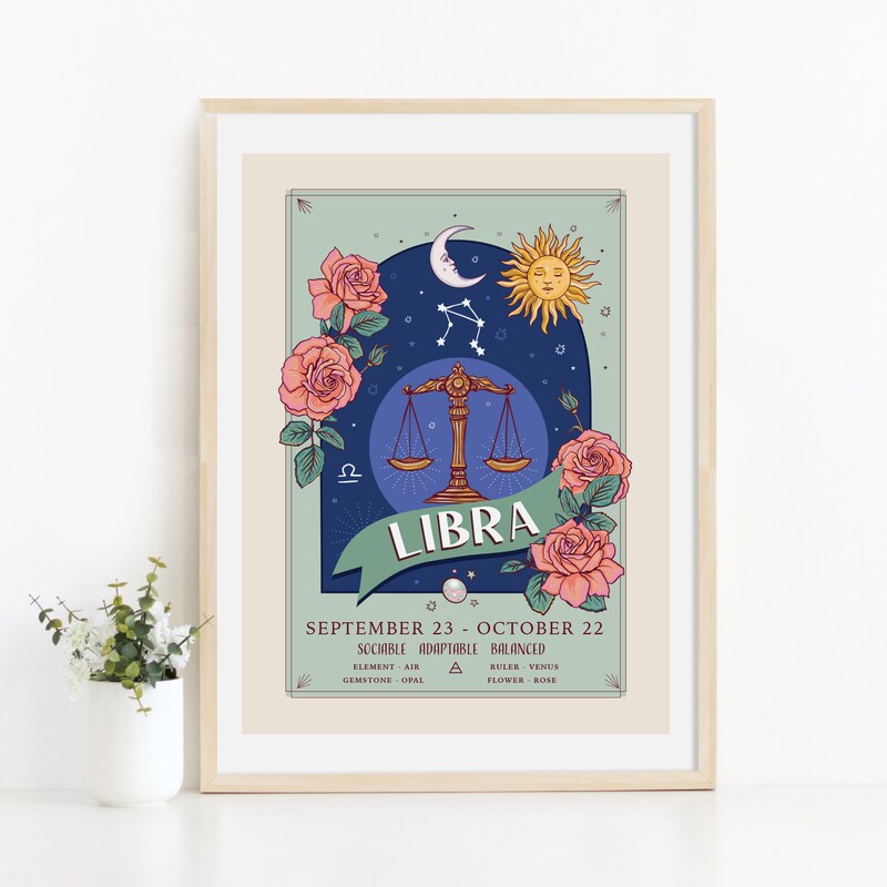Libra Print - Etsy