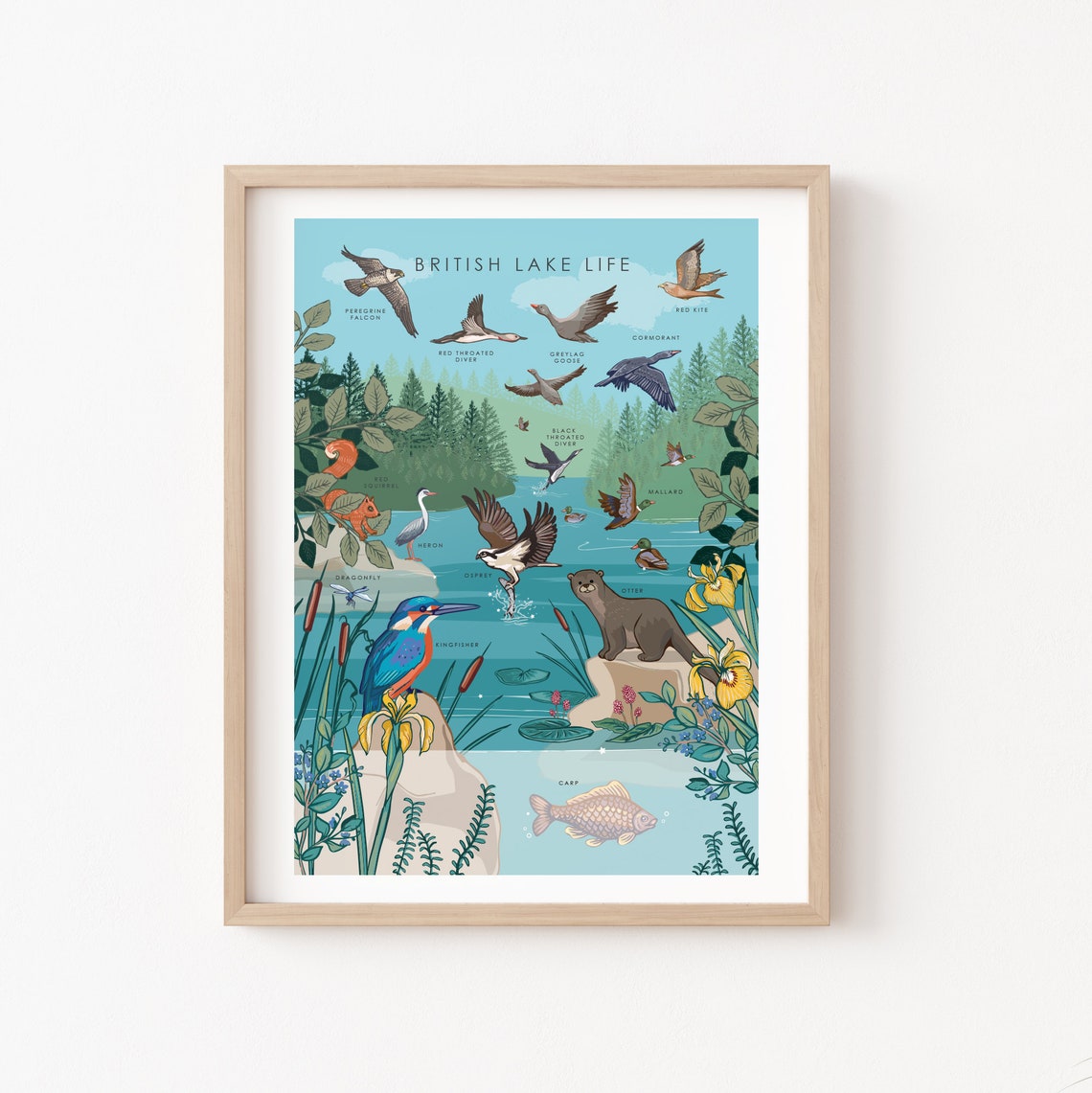 Lake Life Wall Art Print Nature Poster of British Lake | Etsy