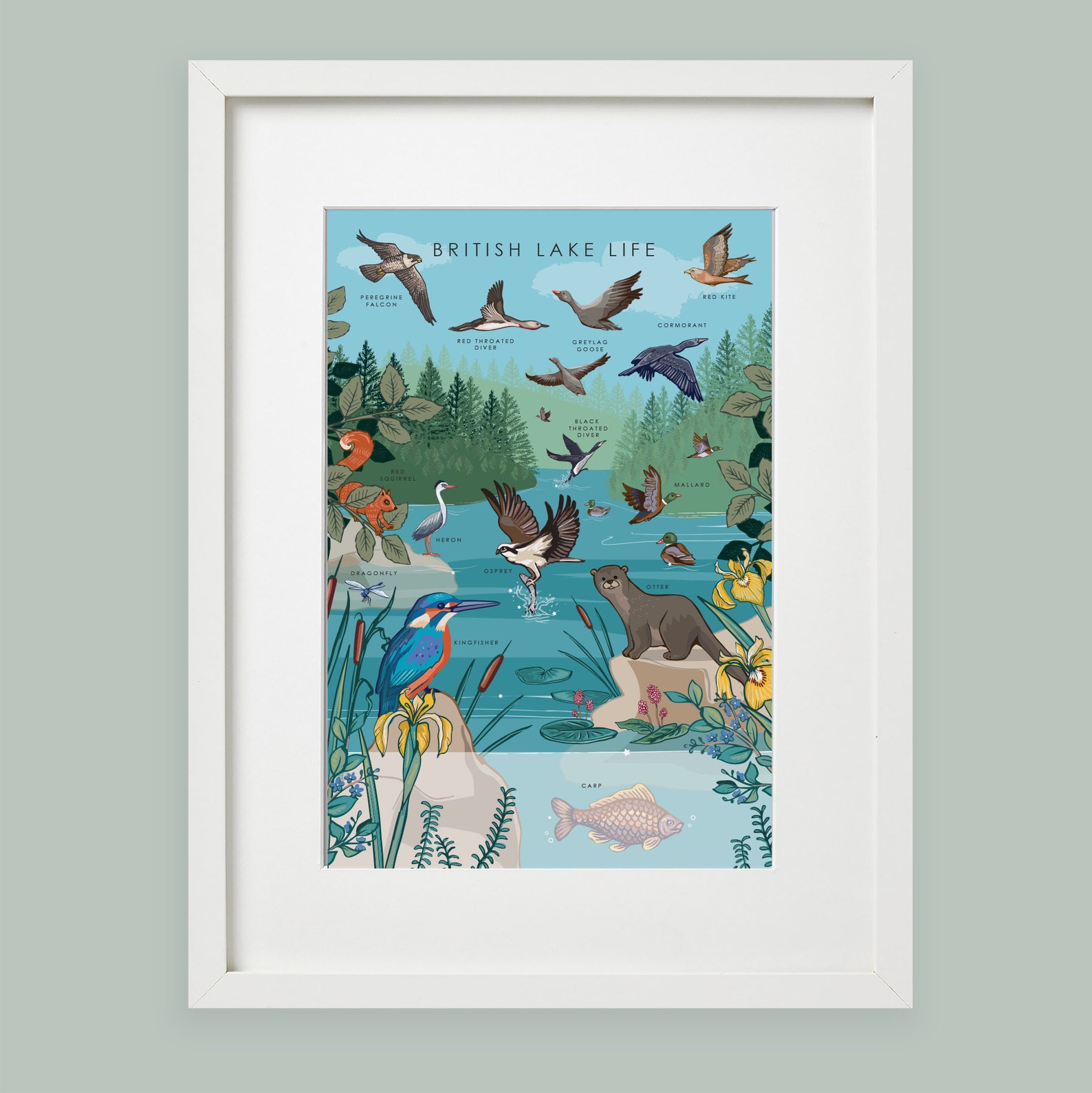 Lake Life Wall Art Print Nature Poster of British Lake | Etsy