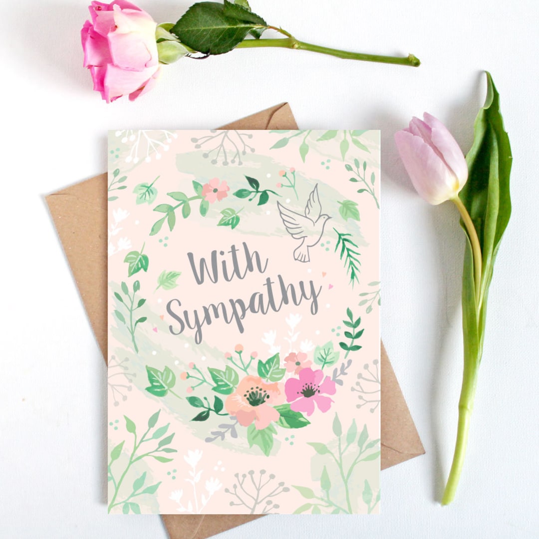 Sympathy Card Large Card A5 With Sympathy Condolence - Etsy