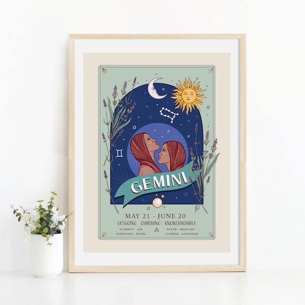 Gemini Print - Etsy