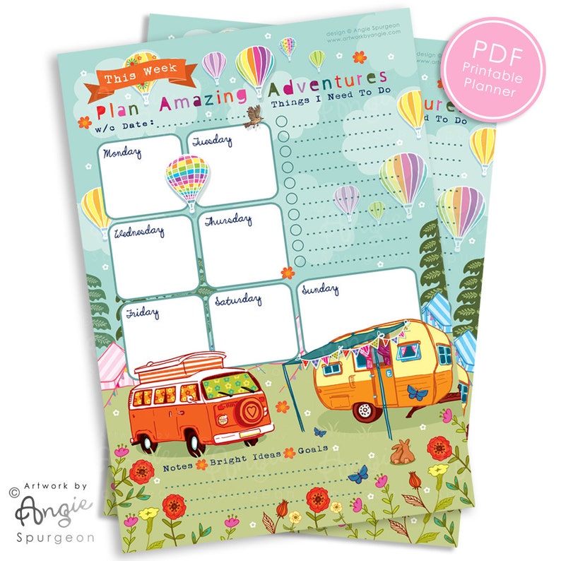 Printable Weekly Planner Adventure and Travel Planner To Do | Etsy