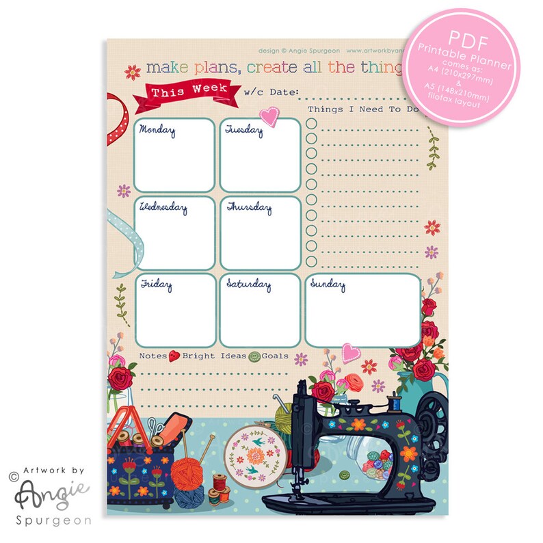 Printable Daily & Weekly Craft Planners | Etsy