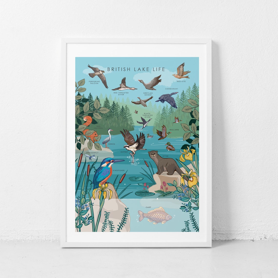 Lake Life Wall Art Print Nature Poster of British Lake | Etsy