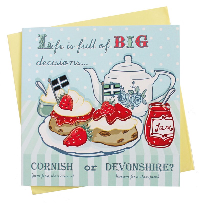 Cream Tea Card Cream Tea Greetings Card Big Decisions | Etsy